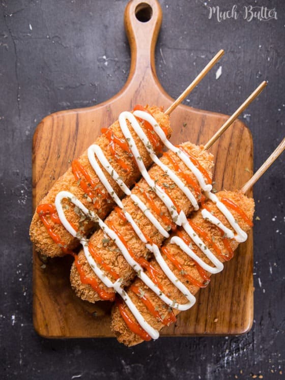 Corn Dog Sausage, simple appetizer and snack recipe - Much Butter