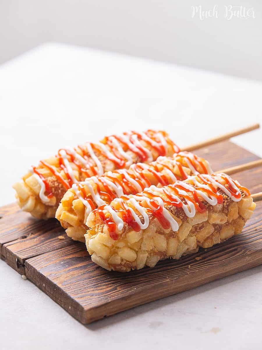 Korean Corn Dog (French Fry Toppings) - Much Butter