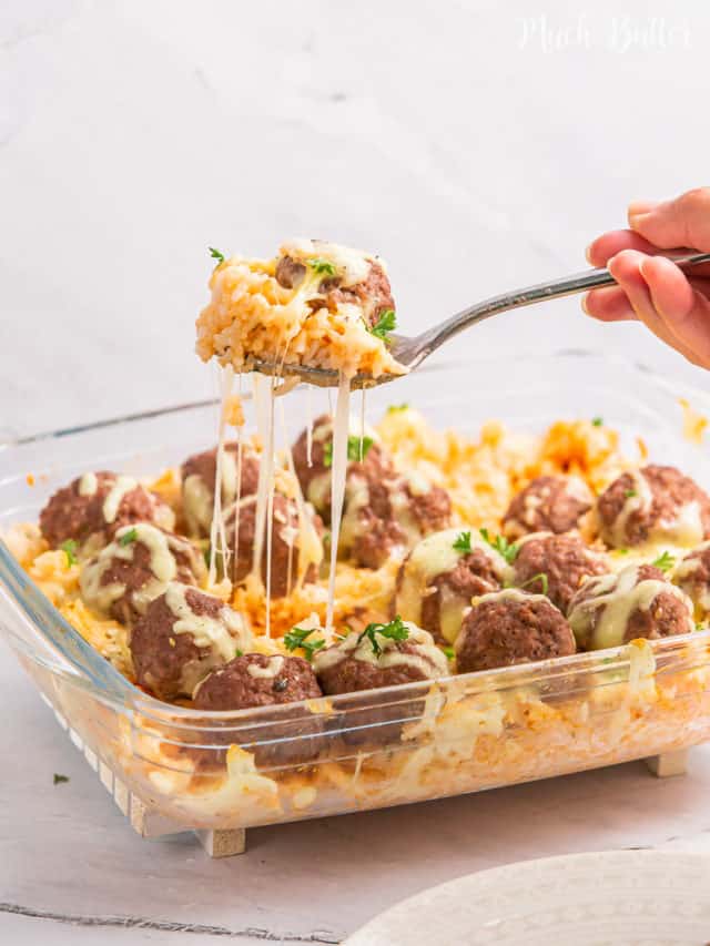 Meatball and Rice Casserole - Much Butter