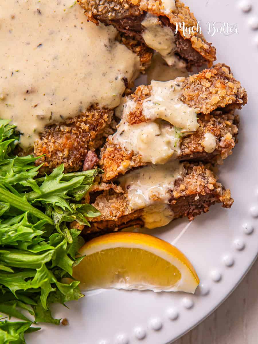 Beef Schnitzel with Garlic Butter Sauce - Much Butter