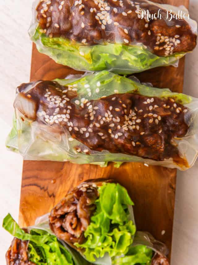 Korean Beef BBQ Spring Roll - Much Butter