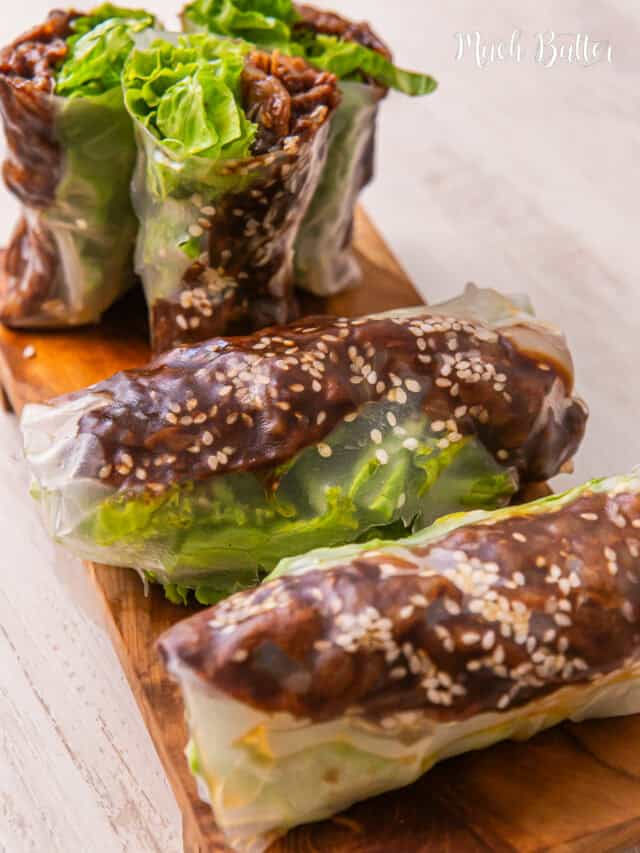 Korean Beef BBQ Spring Roll - Much Butter
