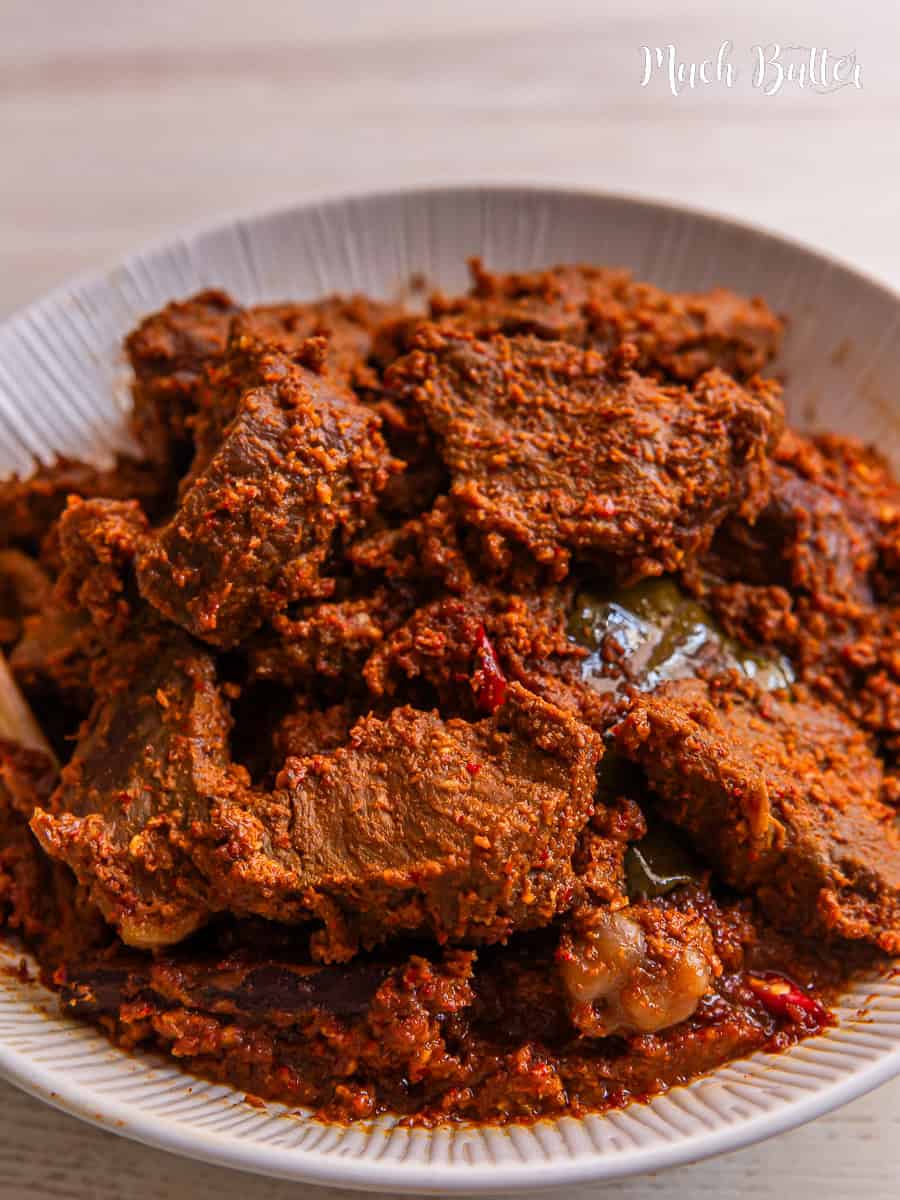 Most Easiest Beef Rendang Recipe - Rendang Padang Recipe - Much Butter
