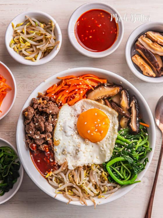 Homemade Bibimbap (Korean Mixed Rice) Recipe - Much Butter