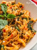 Spicy Shredded Chicken with Basil - Much Butter
