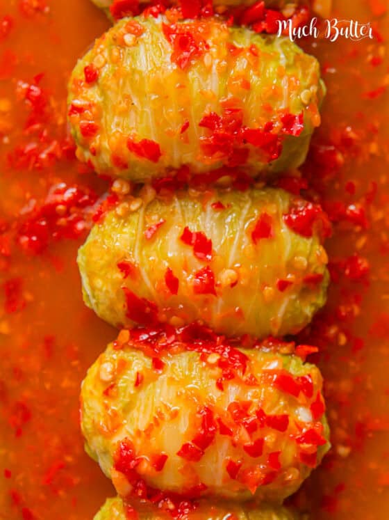 Steamed Chinese Cabbage Roll with Sweet and Spicy Sauce - Much Butter
