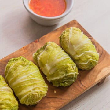 Steamed Chinese Cabbage Roll with Sweet and Spicy Sauce - Much Butter