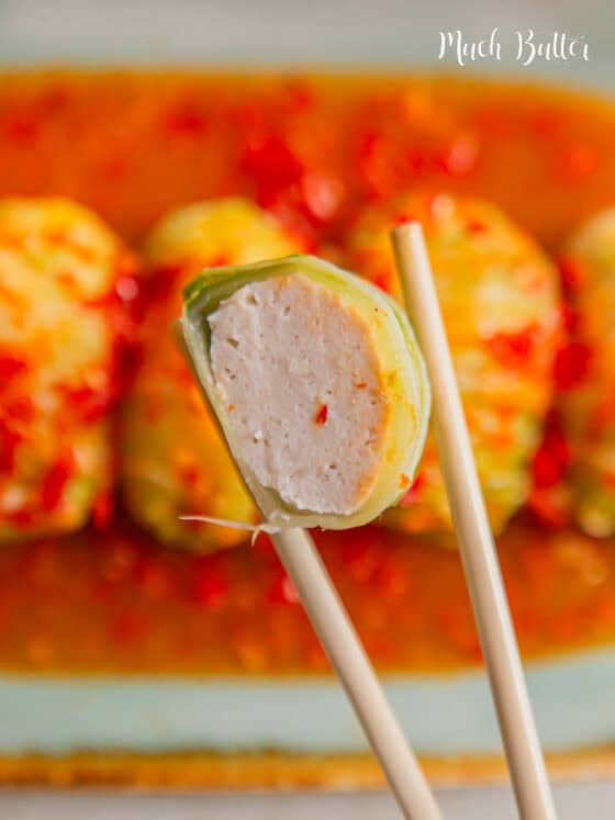Steamed Chinese Cabbage Roll with Sweet and Spicy Sauce - Much Butter