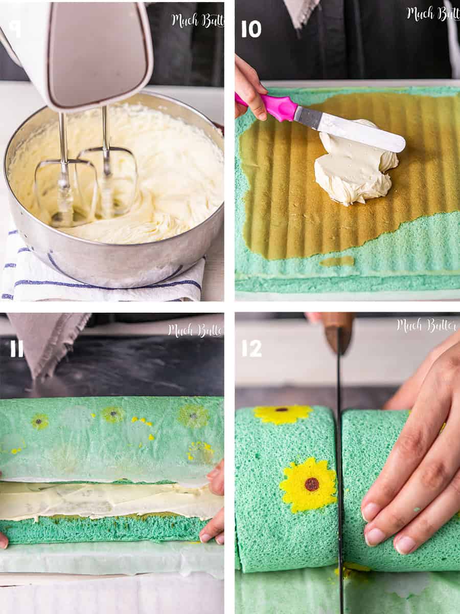 Swiss Roll Cake with Floral Design - Much Butter