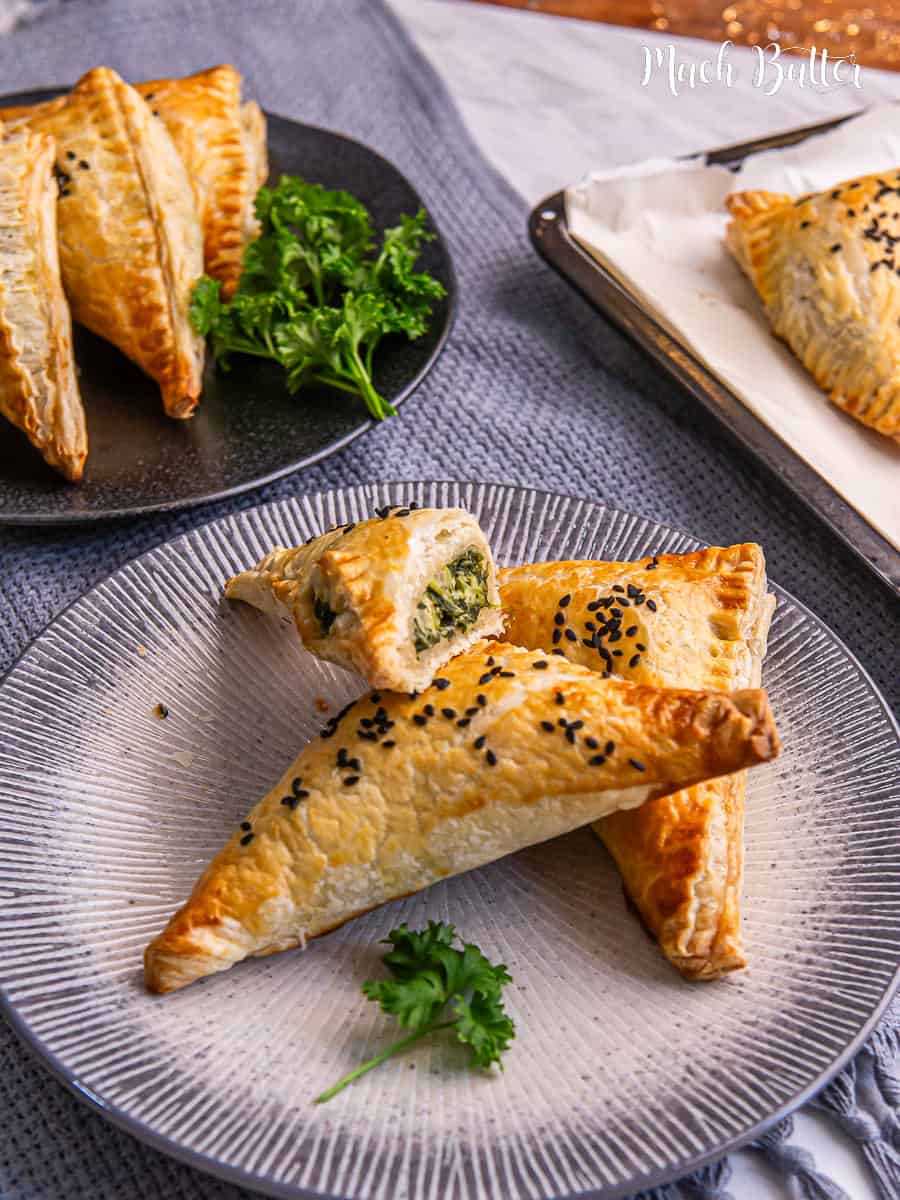 Spinach and Cheese Puff Triangle - Much Butter