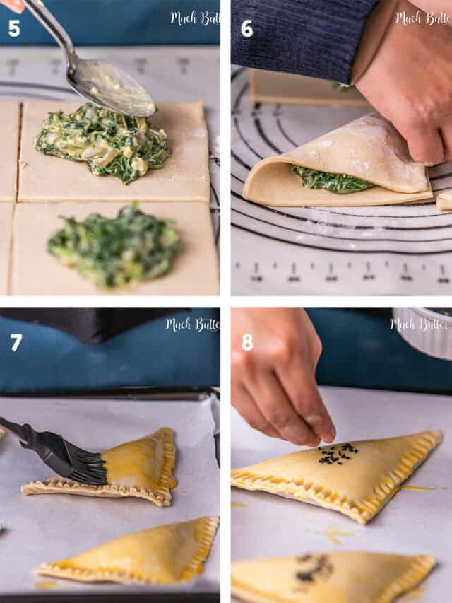 Spinach and Cheese Puff Triangle - Much Butter
