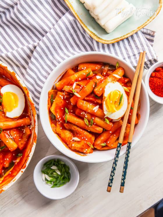 Homemade Tteokbokki - Korean Spicy Rice Cake from Scratch - Much Butter