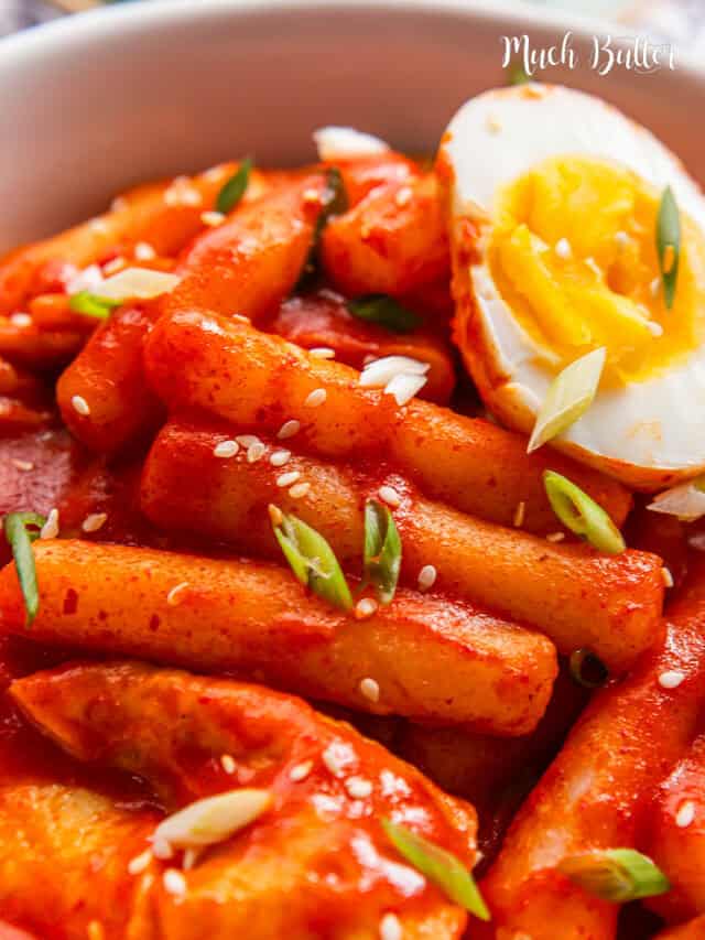 Homemade Tteokbokki - Korean Spicy Rice Cake from Scratch - Much Butter