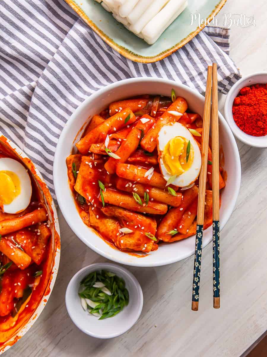Homemade Tteokbokki - Korean Spicy Rice Cake from Scratch - Much Butter