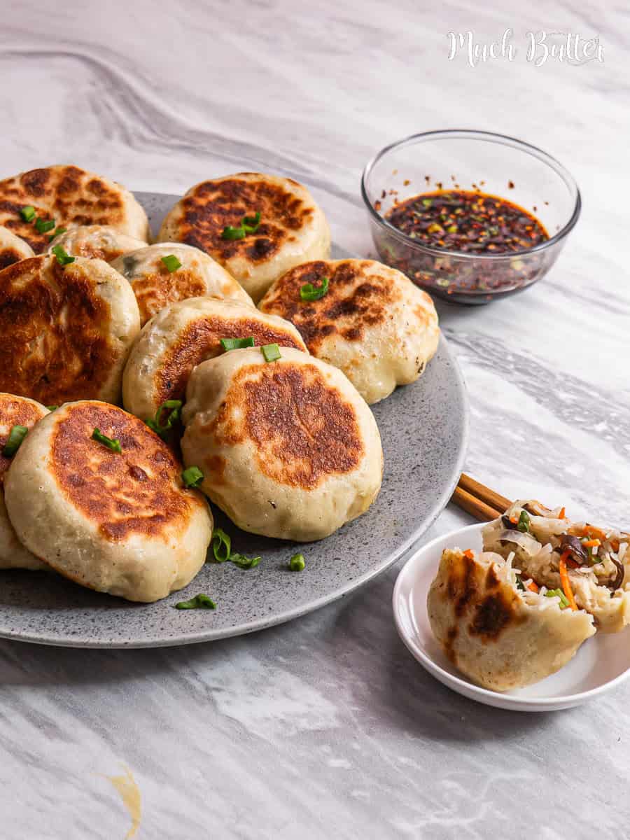 Vegetable Pan-fried Bun with Noodles - Much Butter