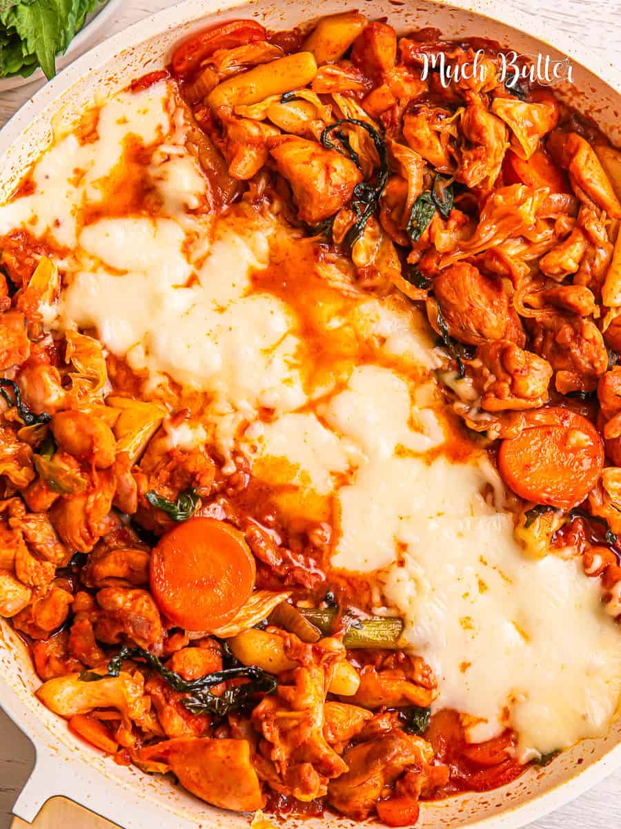 Cheese Dakgalbi (Korean Spicy Chicken Stir Fry) - Much Butter
