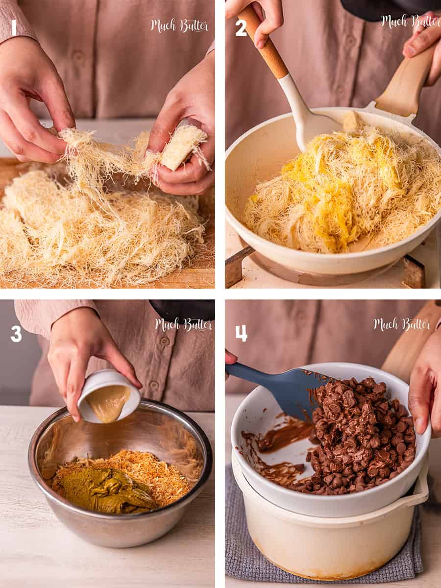 Knafeh Pistachio Chocolate Bar in Heart-Shaped - Much Butter