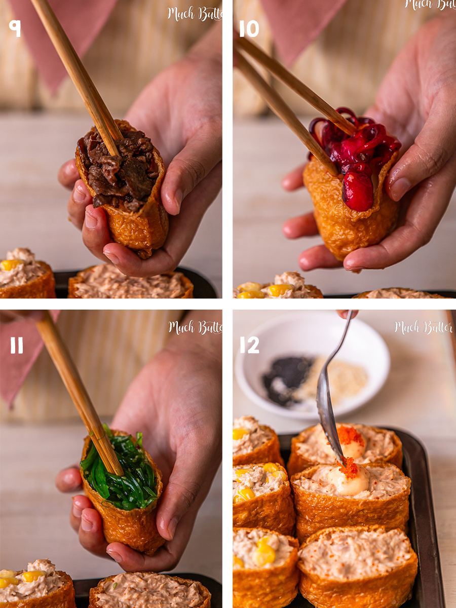 Inari Sushi with 5 Type Toppings - Much Butter