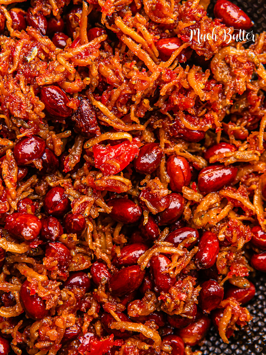 Peanut Anchovy Sambal Recipe (Sambal Teri kacang Balado) - Much Butter