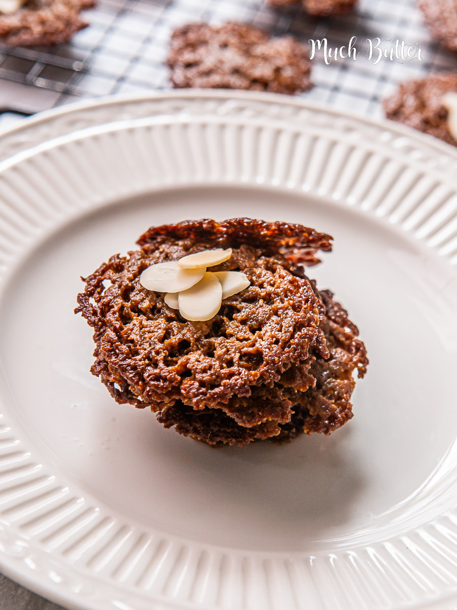 Almond Lace Cookies - Much Butter