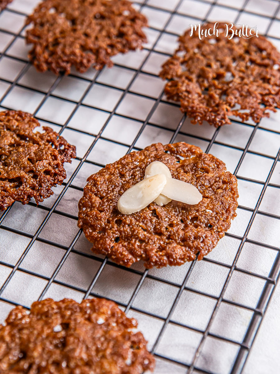 Almond Lace Cookies - Much Butter
